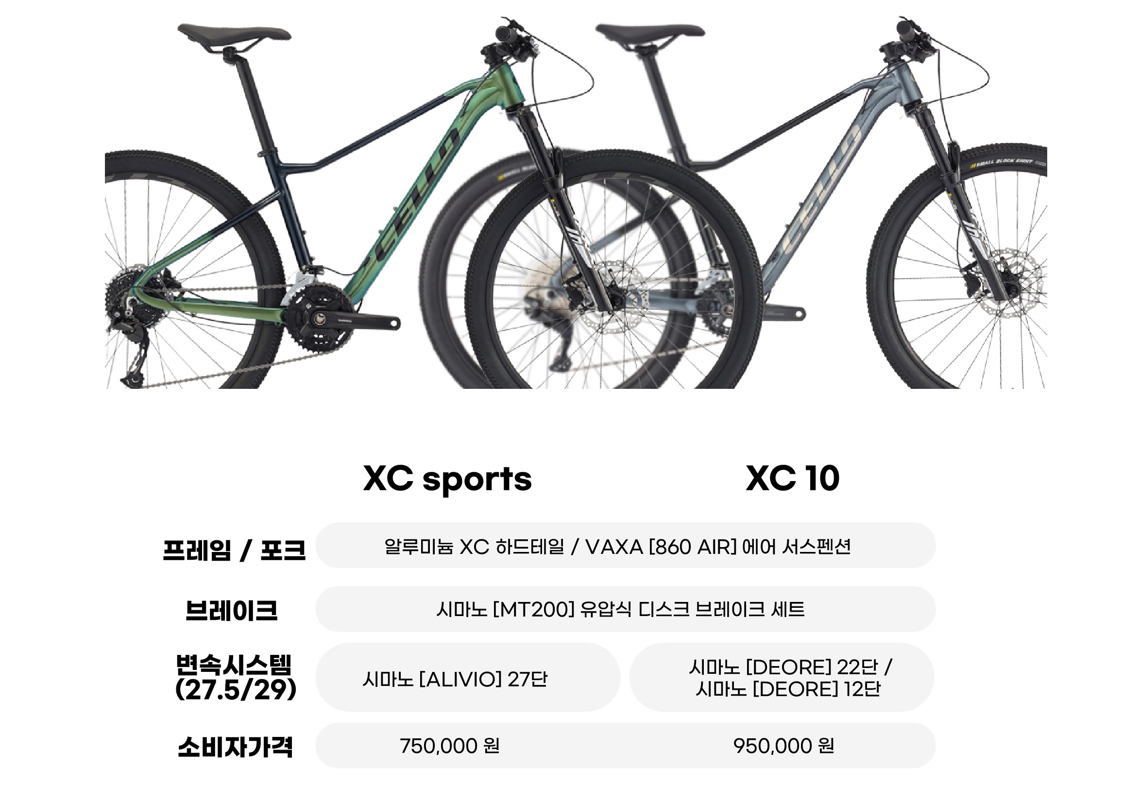 가성비 퍼포먼스 MTB, XC, XC PRO - CELLOBIKE - 첼로자전거